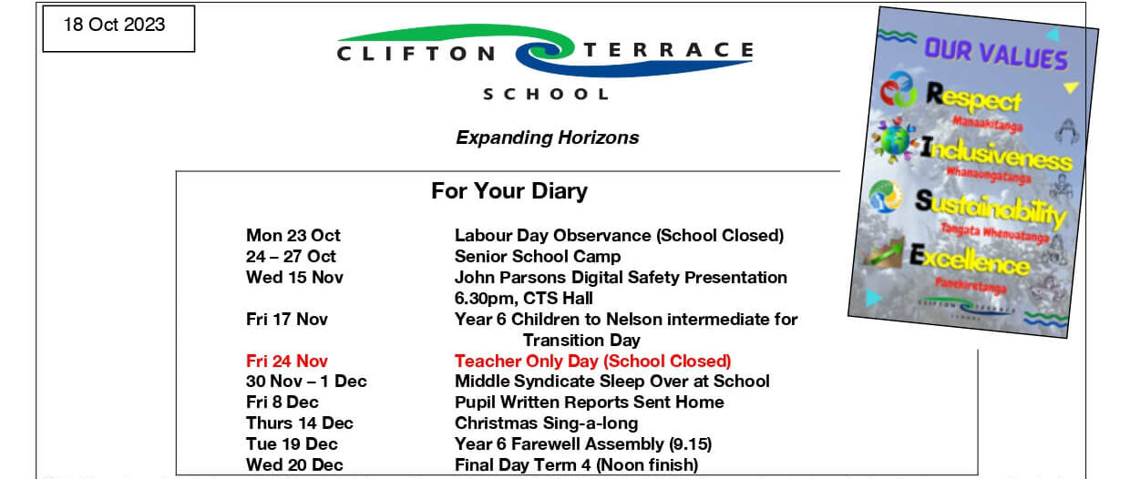 Week 2 Term 4 Newsletter Clifton Terrace School