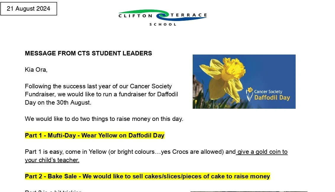 Week 5 Term 3 Newsletter - Clifton Terrace School