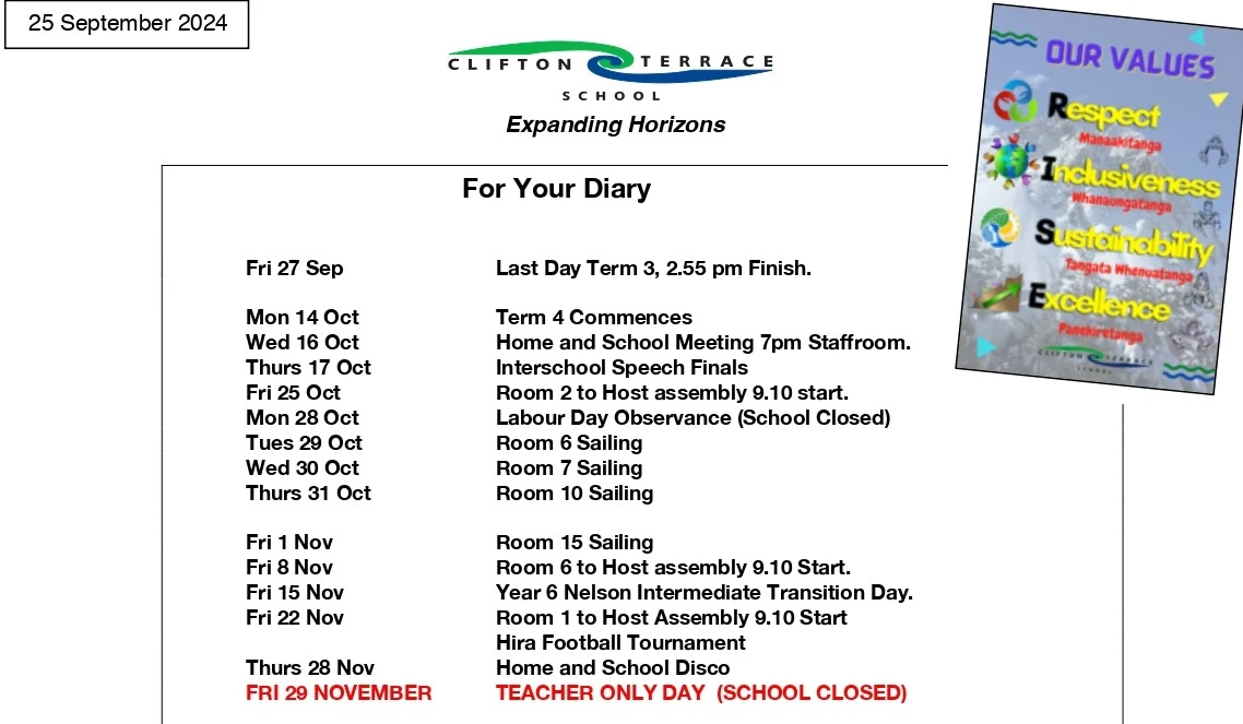 Week 10 Term 3 Newsletter - Clifton Terrace School